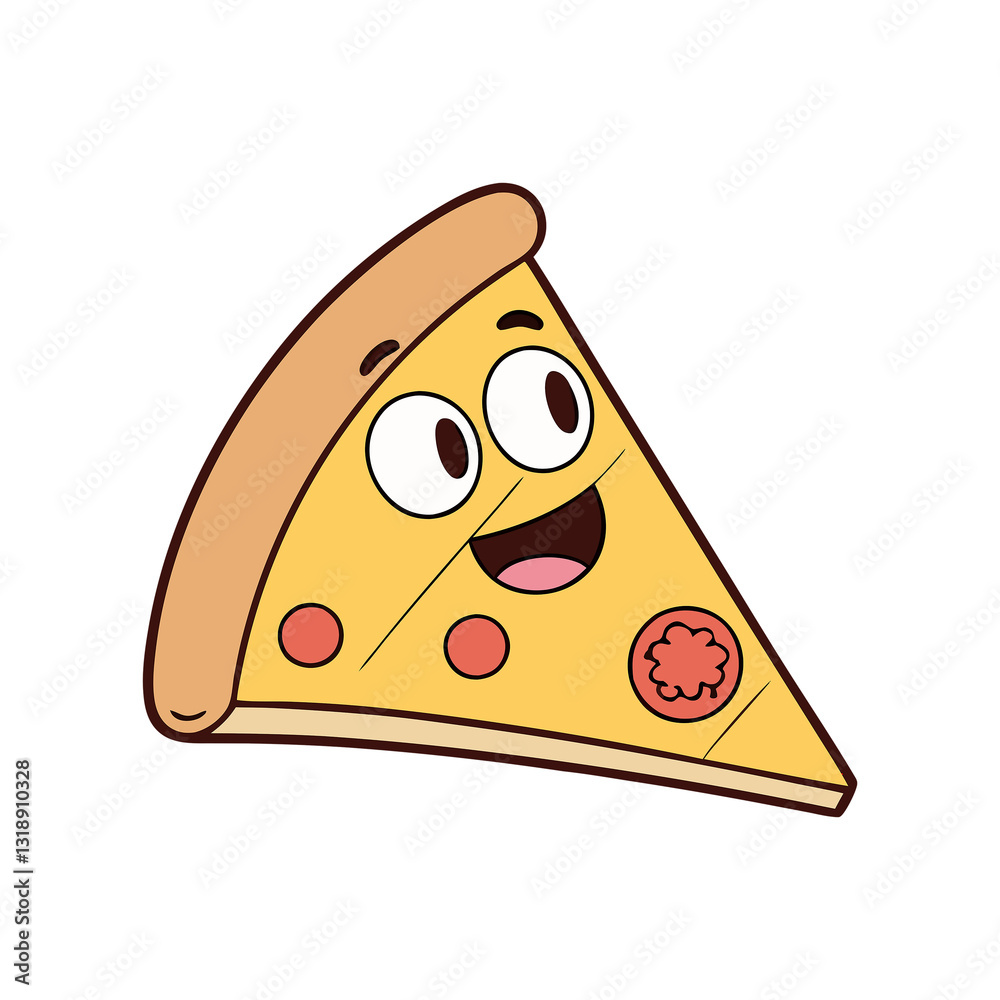 cartoon happy pizza slice transparent png. cute animated pepperoni ...