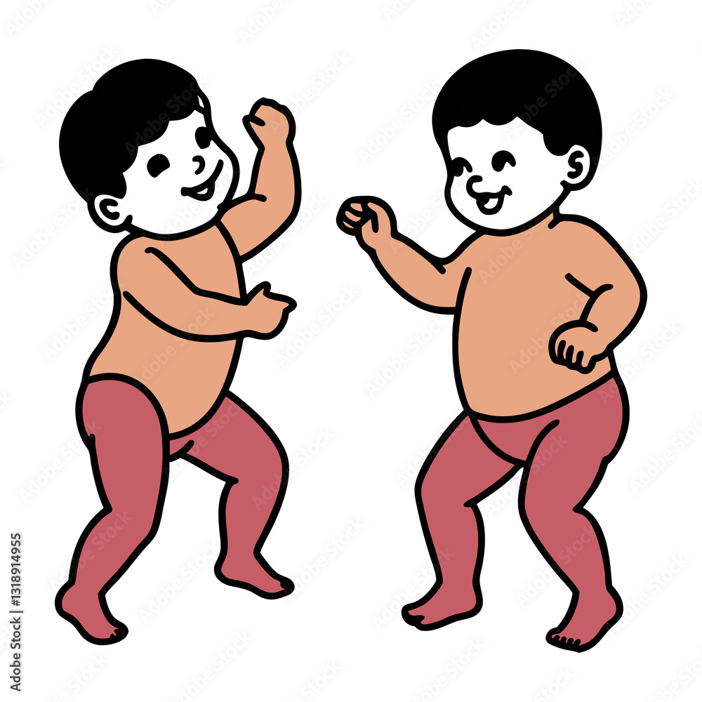 joyful dancing babies illustration transparent png. cute cartoon baby ...