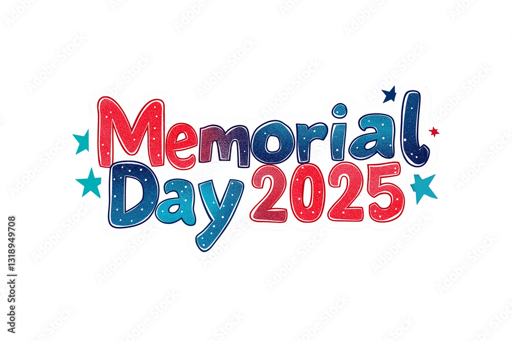 Memorial Day 2025 Sticker PNG clipart on Transparent Background Stock ...