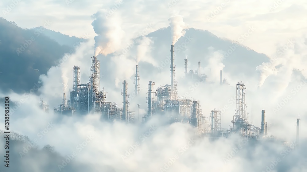 Industrial Evolution visualized through a time-lapse effect, showing ...