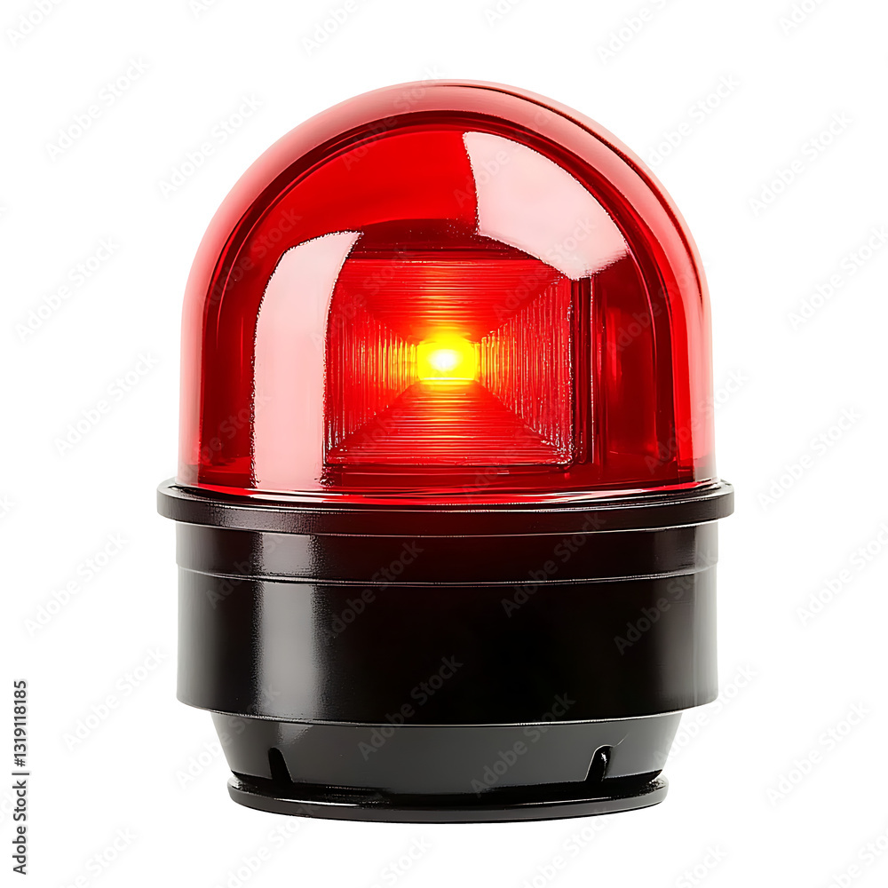 red emergency light isolated on white and transparent background. AI ...