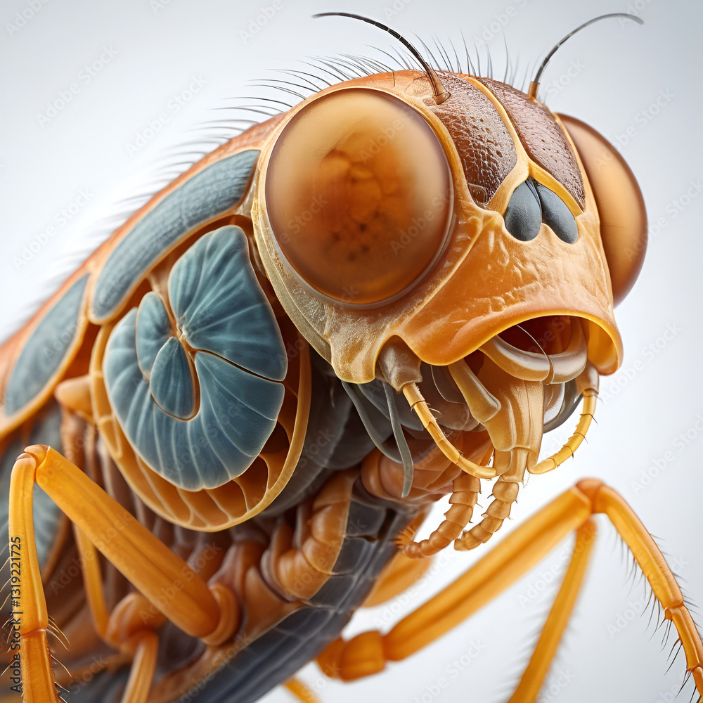 Detailed Close-Up Of The Anatomy Of A Flea, Showcasing Its External ...