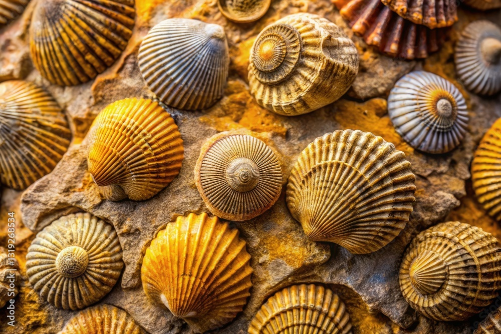 Ordovician brachiopod fossils: Paleozoic era marine life, geological ...