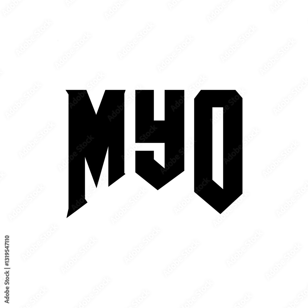 MYO letter logo design for technology company. MYO logo design black ...