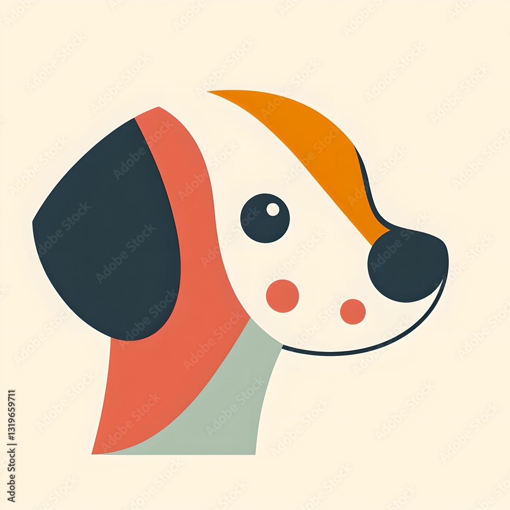 Simple imitation dog sign on transparent background, warning symbol for ...