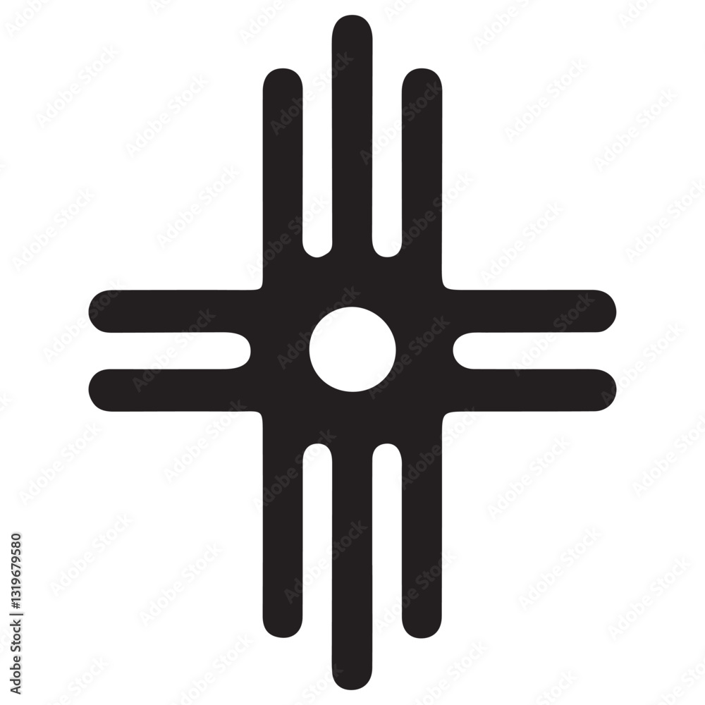 Zia Symbol Illustration with Bold Black Lines Graphic Stock Vector ...