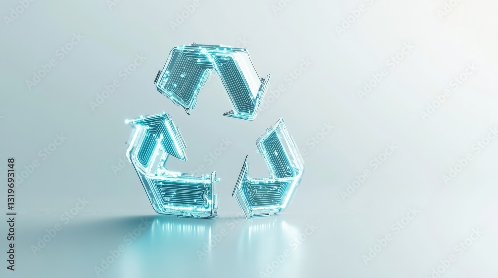 Innovative recycling process demonstration modern urban setting digital ...