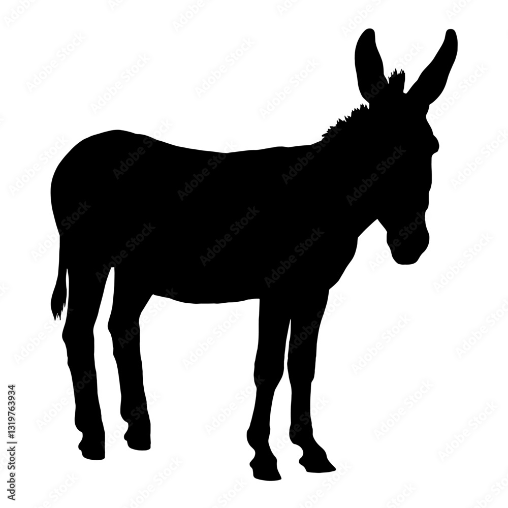 Donkey Silhouette, Depicting the Resilient and Enduring Mammal, Known ...