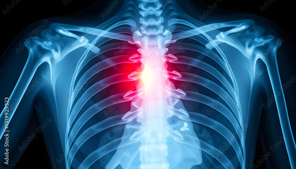 X - ray Imaging: A chest X - ray image indicating the location of a ...