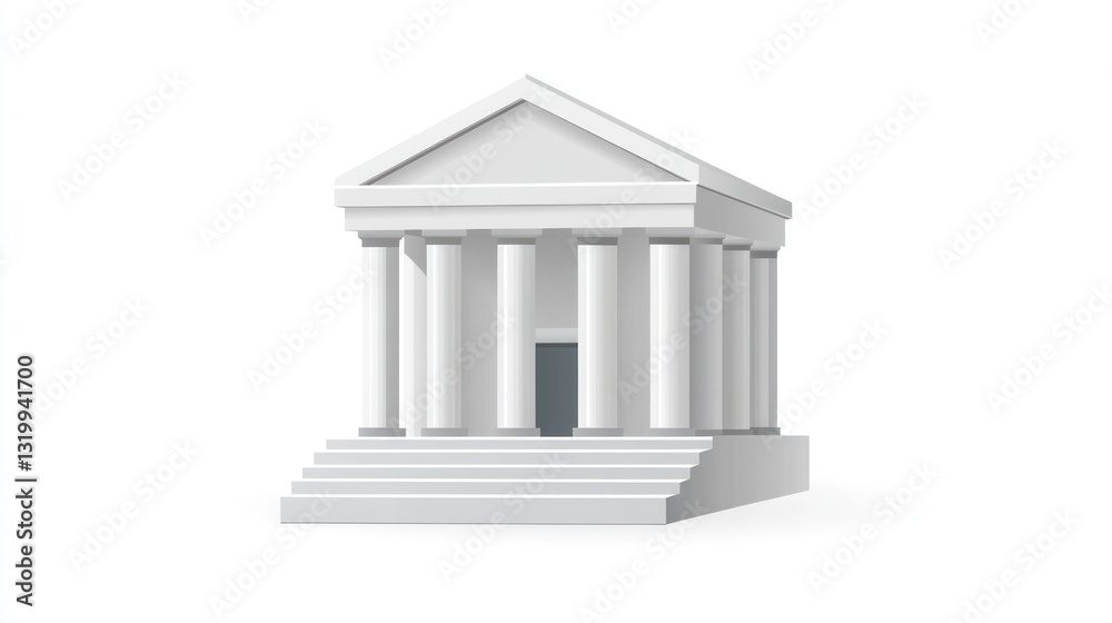 Classical Architecture with Pillars and Triangular Facade Ideal for ...