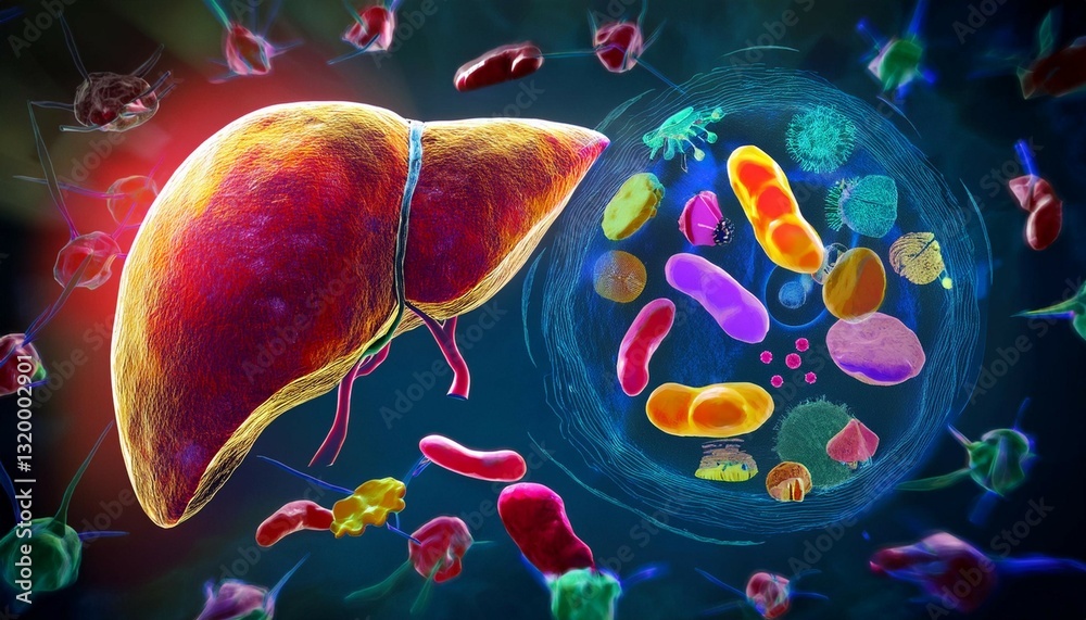 viral hepatitis create a series of 3d illustrations depicting different ...