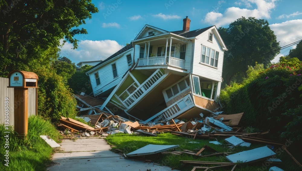 House falls during the largest earthquake ever recorded - 7.1 on the ...