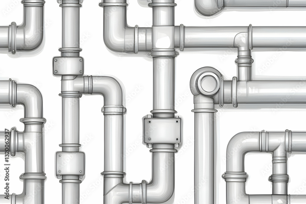 Стоковая иллюстрация «Seamless Illustration of Interconnected Metal ...