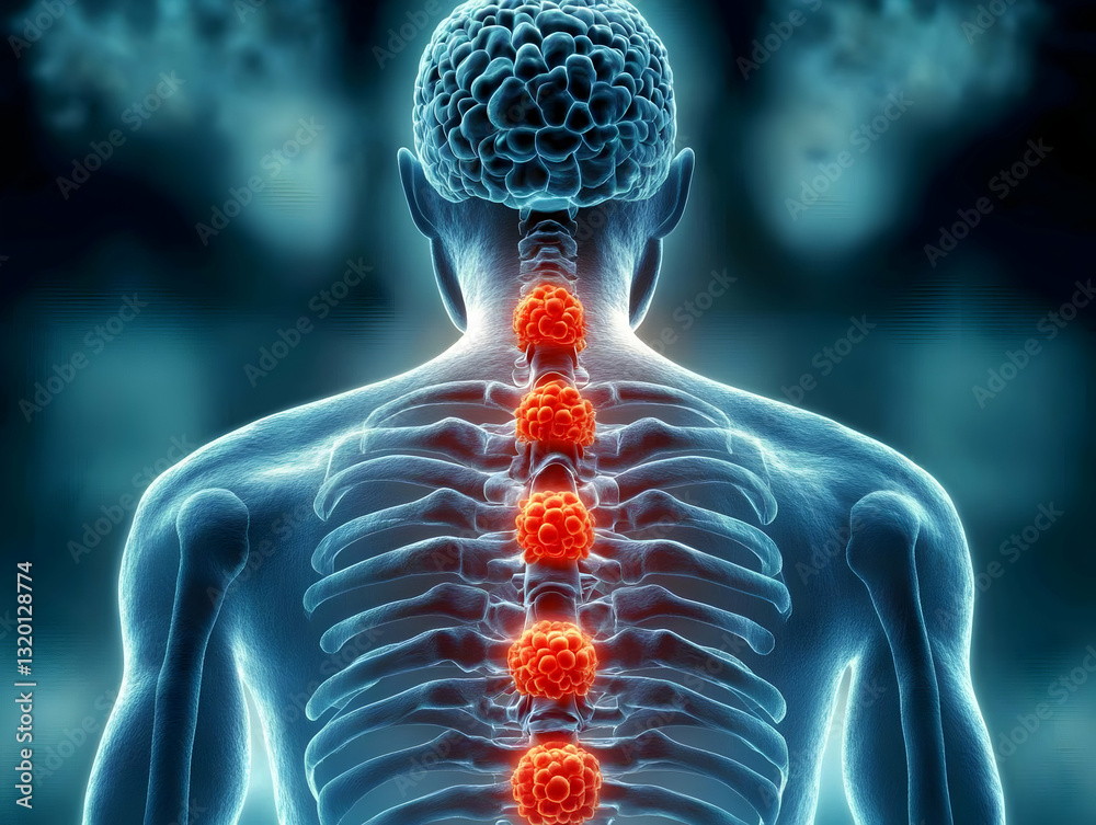 3D Medical Illustration: Tumors Affecting the Spinal Column and ...