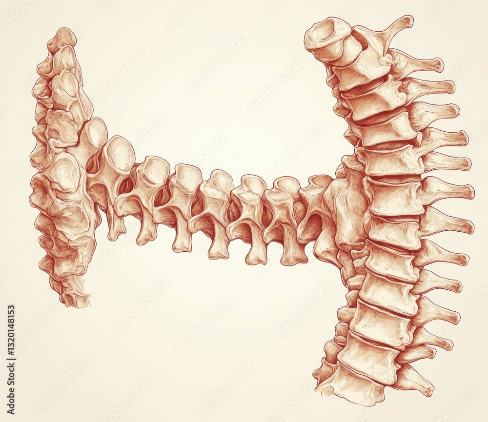 Anatomical Illustration of the Lumbar Spine and Spinal Disc Cross ...