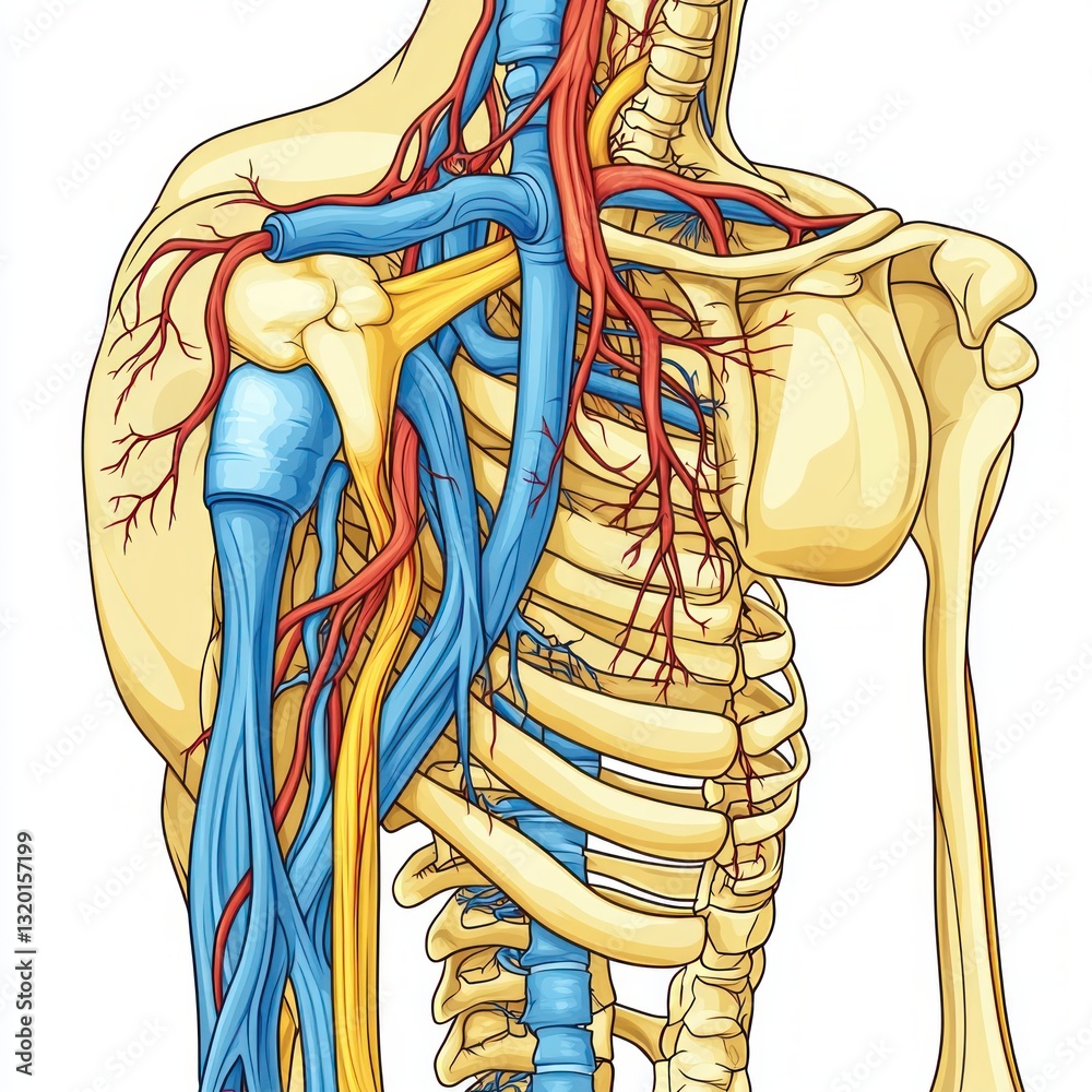 Human Shoulder Anatomy Nerves Vessels Brachial Plexus Medical ...