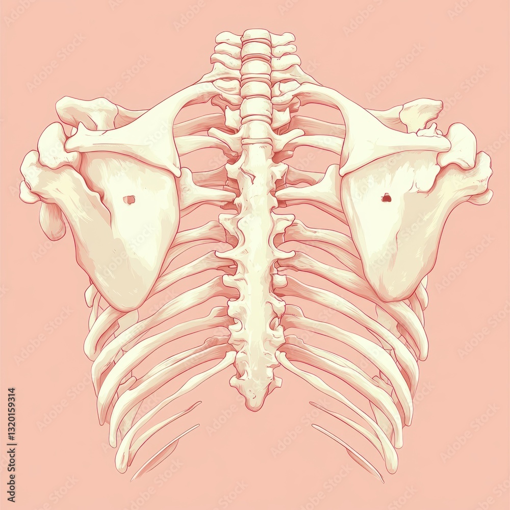 Shoulder Anatomy and Scapular Dyskinesis Clinical Illustration Labeled ...
