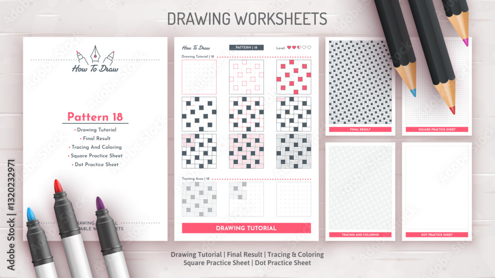 How to Draw a Pattern. Step by Step Drawing Tutorial. Draw Guide ...