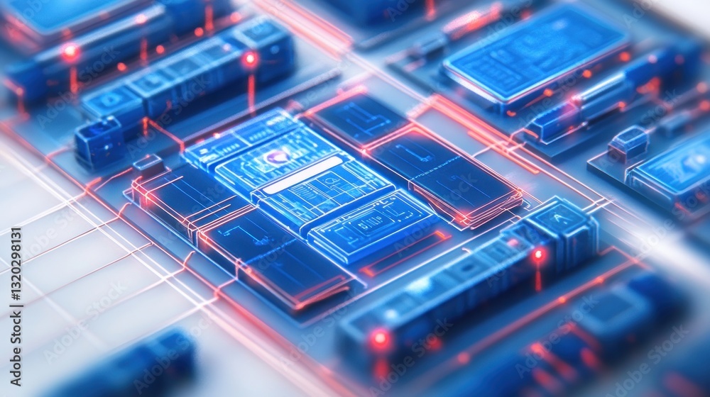 Isometric UX UI Wireframe Design Application Process Digital Prototype ...