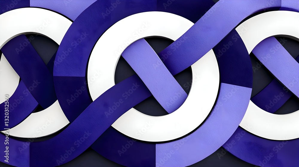 The overlapping rings, rendered create a visually striking composition ...