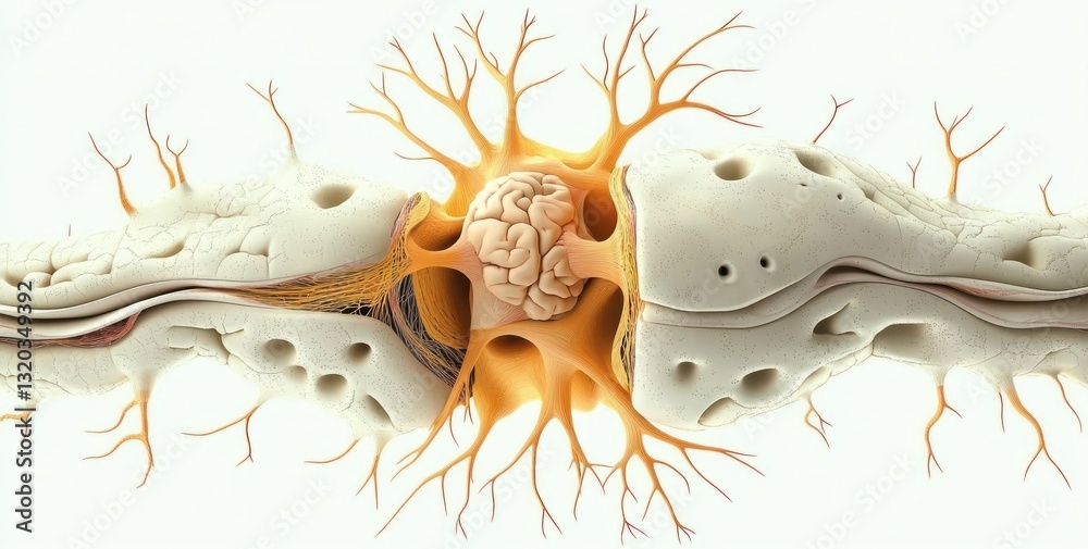 Cross-Section of Spinal Cord Nerves Vertebra Anatomy and Function with ...