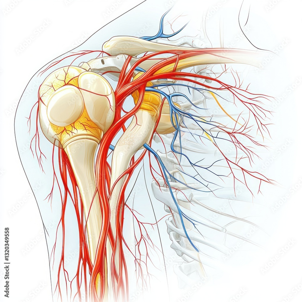 Anatomy of the Human Shoulder Nerves and Blood Vessels Brachial Plexus Medically Illustrated ...