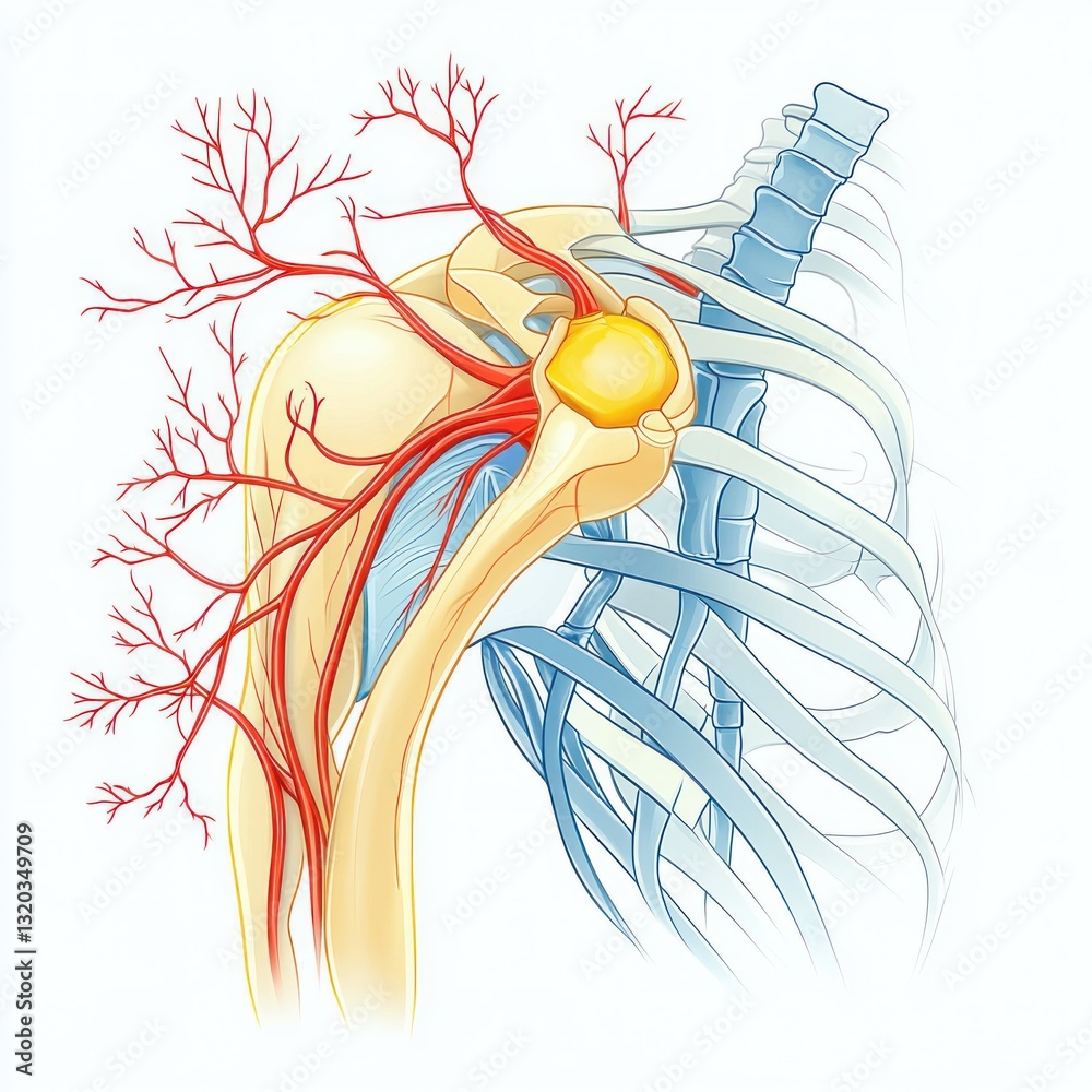 Anatomy of the Human Shoulder Nerves and Blood Vessels Including ...