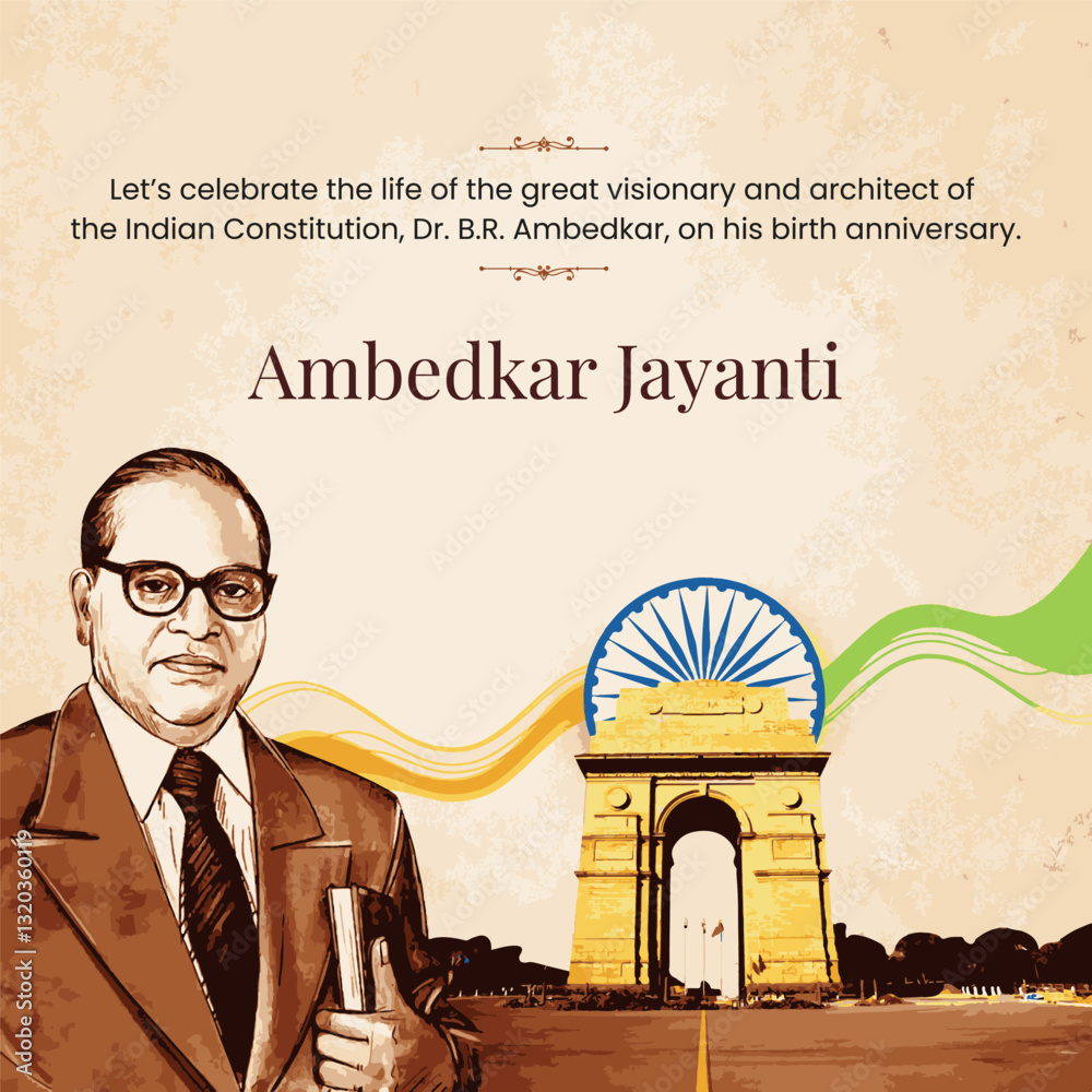 B. R. Ambedkar Jayanti, freedom fighter Stock Vector | Adobe Stock