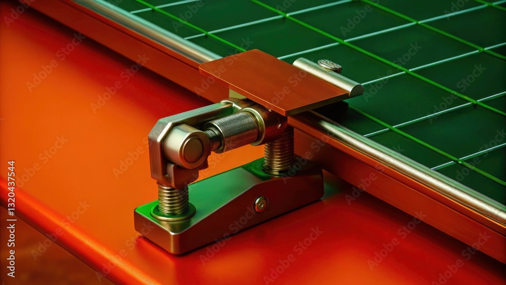 Solar Panel Grounding Clamp Closeup, Rooftop PV System Earthing ...