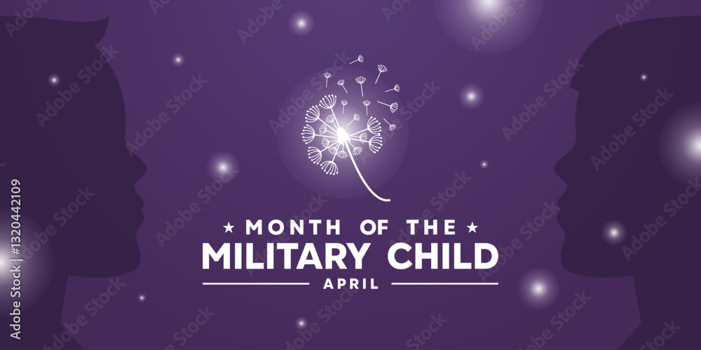April Is Month Of The Military Child. Children, light and dandelion ...