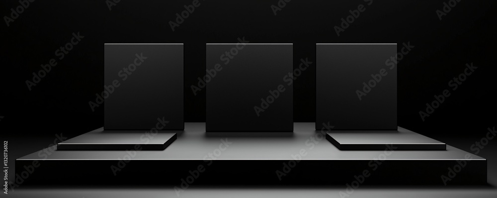 angular 3D podium, sharp geometric shapes, bold modern aesthetic, high ...