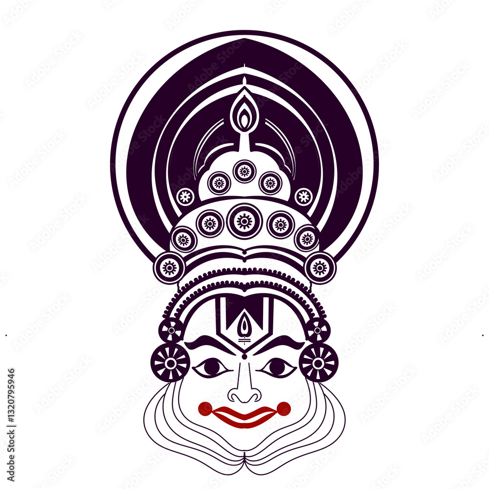 The Pacha - kathakali dancer face line art drawing- Kathakali, Kerala ...