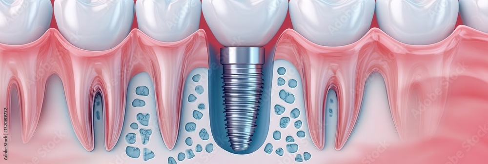 Understanding the structure of a tooth implant in gum tissue with ...