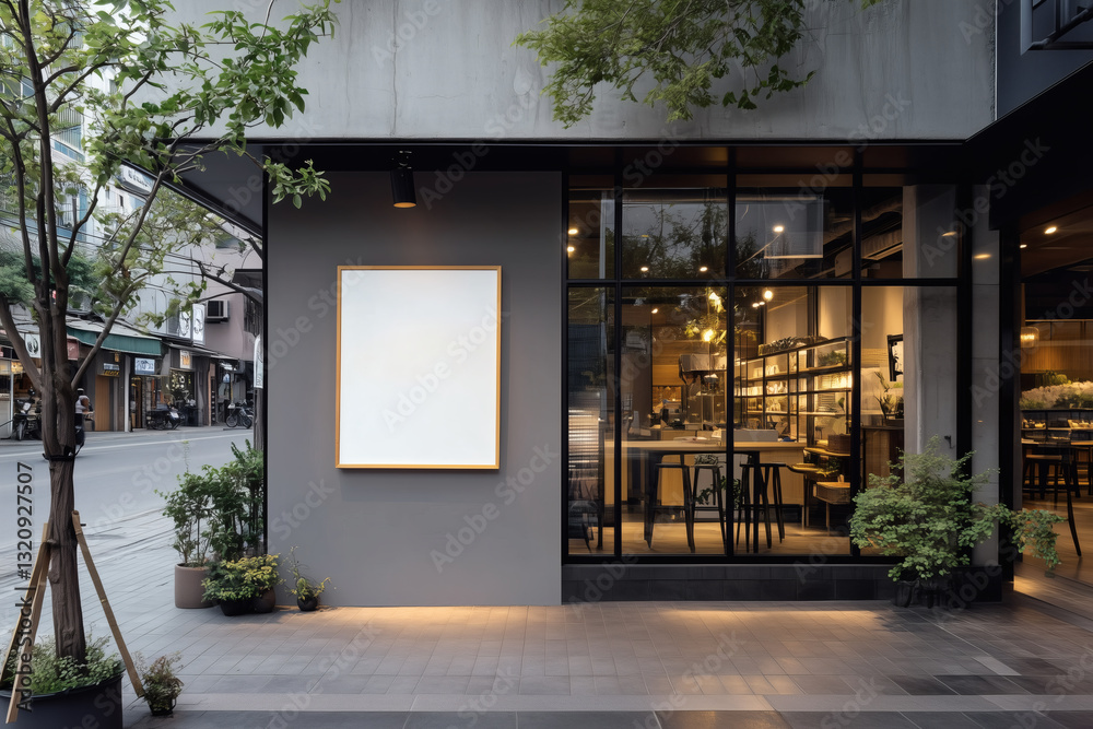 Storefront with Blank Signage Stock Photo | Adobe Stock
