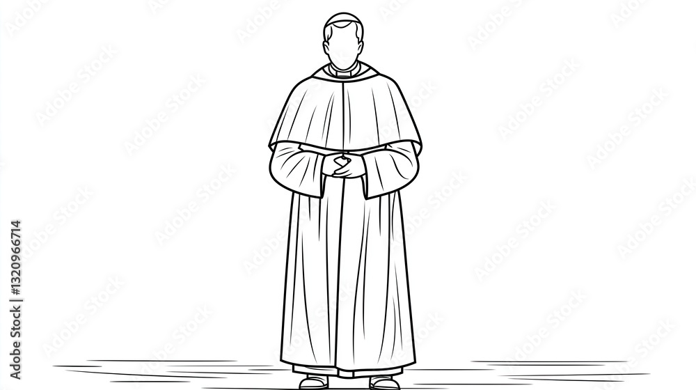 Catholic priest wearing a chasuble. Simple coloring pages for kids ...
