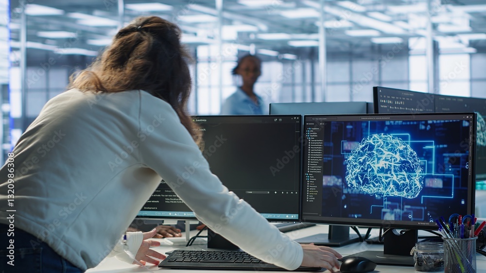 Admin panicking after computer crash affecting server room AI workloads, spamming keyboard keys ...