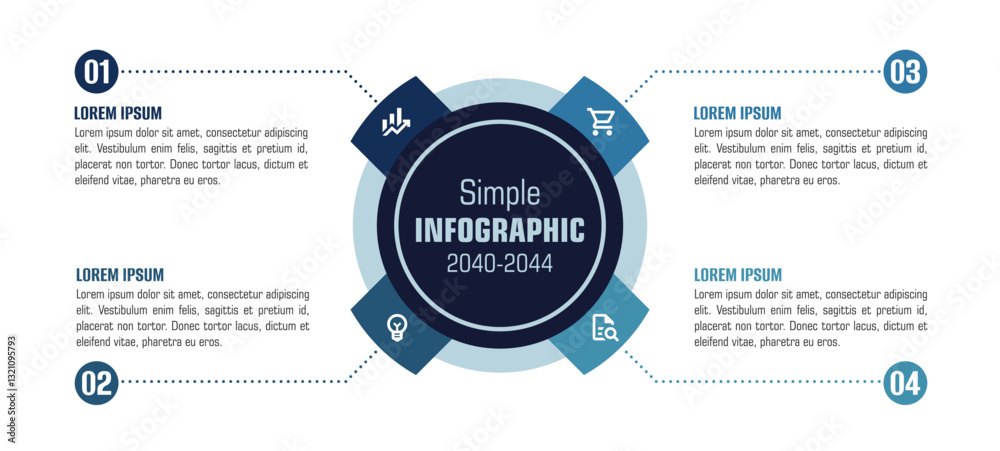 Vetor Modern infographics options banner. Simple 4 color infographic ...