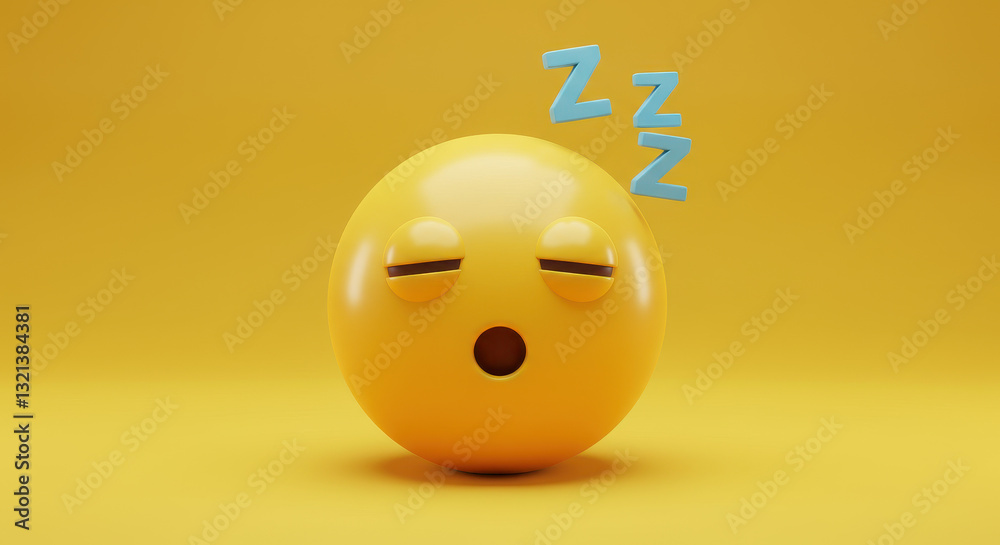 Sleeping Emoji: Yellow Face with Zzz for Tranquility and Digital ...