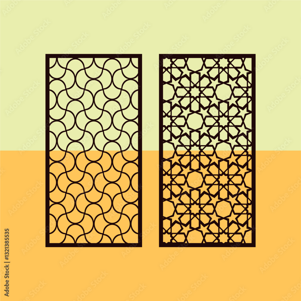 Kitchen and Hall Jali geometric CNC jaali pattern for laser cutting and ...