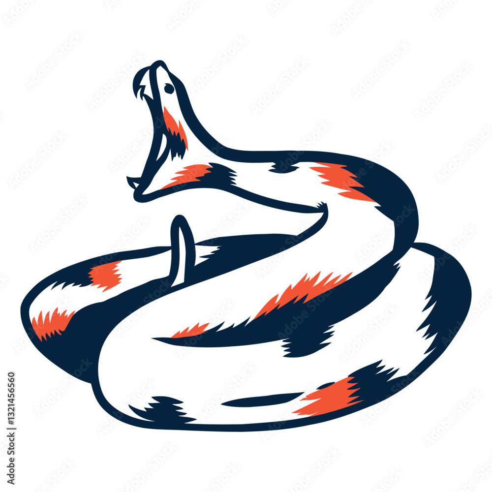 Vector de Stock Aggressive Snake: A stylized illustration depicts a ...