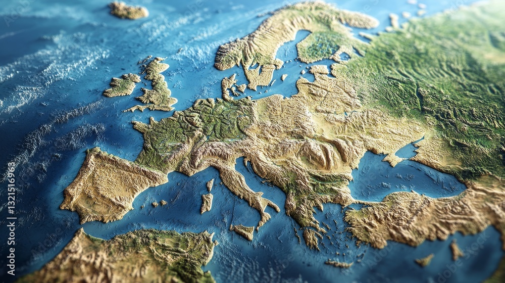 Detailed map of europe highlighting major countries, cities, and ...