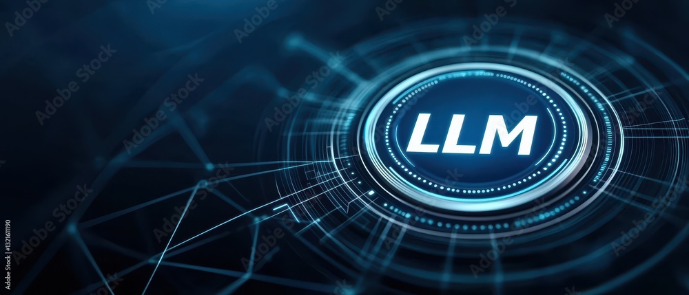 LLM, AI large language model. Futuristic digital representation of LLM ...