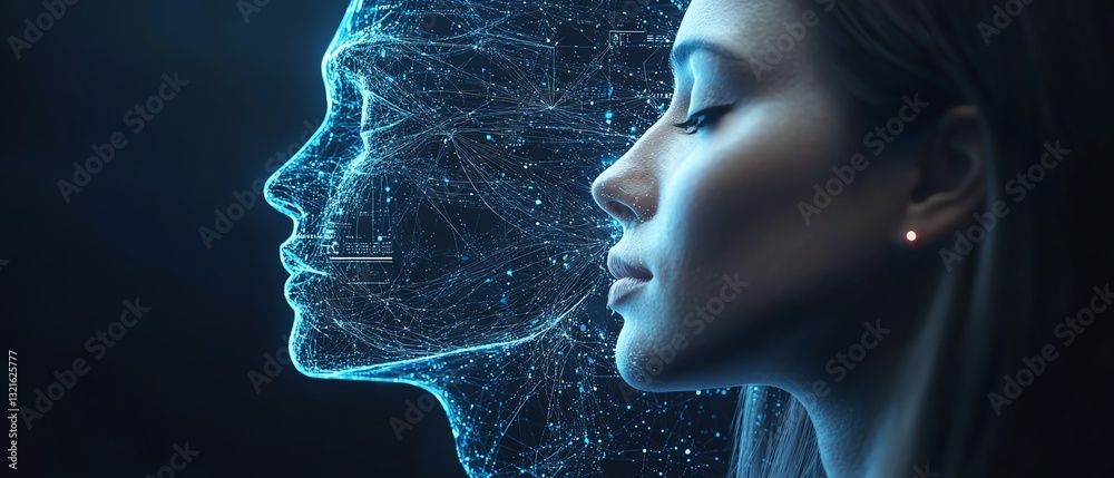 Digital technology interface with AI compliance features, futuristic ...