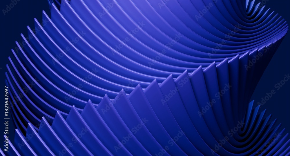 Abstract, swirling, blue, 3D design in dark background Stock ...
