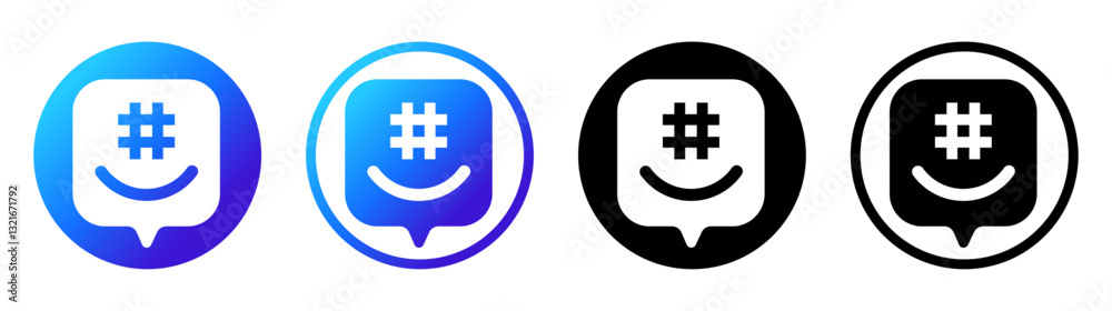 Set of round different GroupMe app icons, isolated on transparent ...