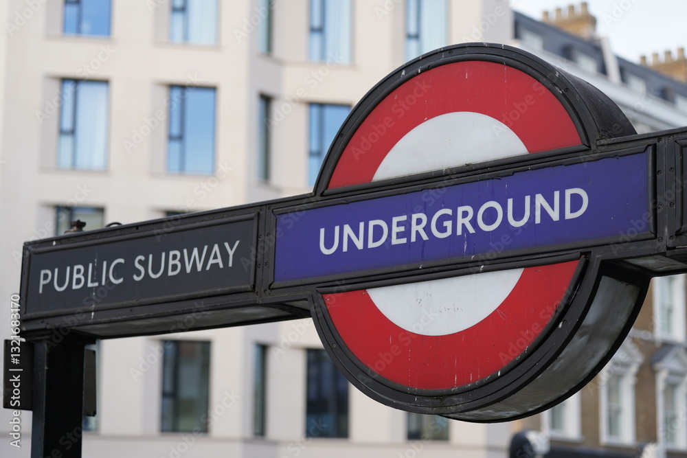 Brand Name Sign, Roundel Sign Of London Underground, Notting Hill Gate ...
