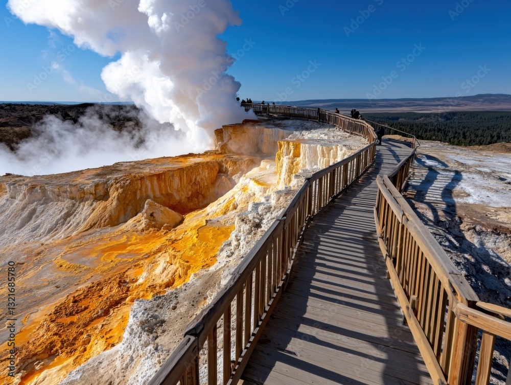 Explore the dramatic beauty of a remote geothermal basin with rising ...