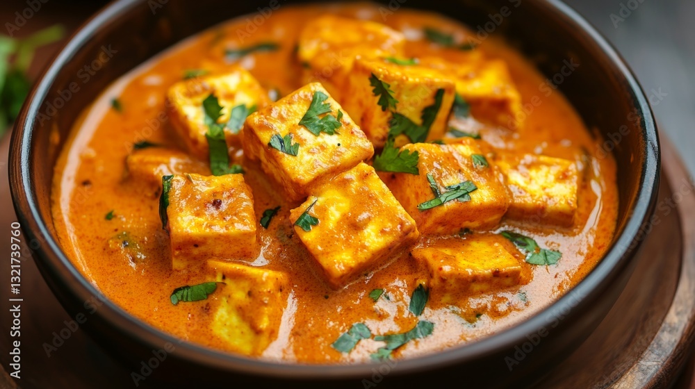Delicious Paneer butter masala prepared with Indian spices in the ...