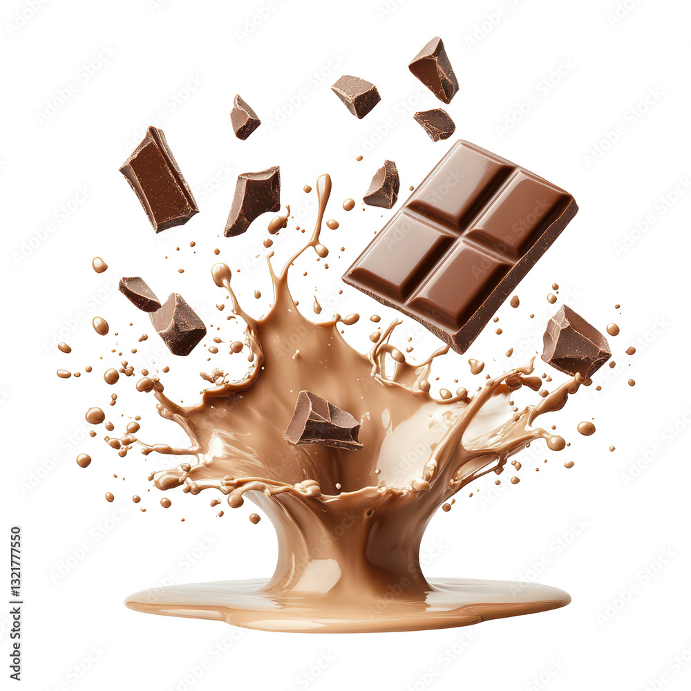 Chocolate Splash: a visually stunning moment capturing a milk chocolate ...