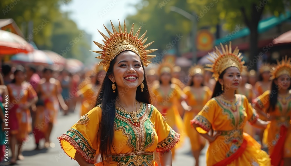 Kadayawan Festival dancers perform traditional dances wearing costumes ...